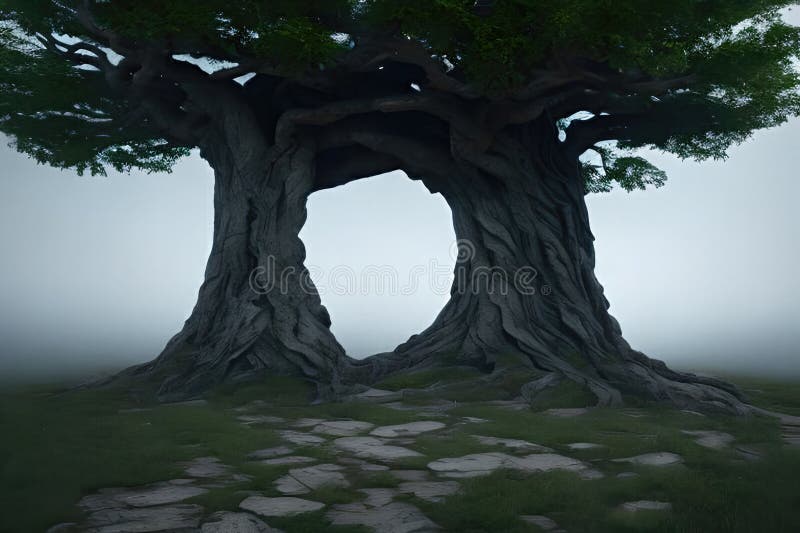 An Ancient Realistic Haunted Tree, Magical and Fantasy Stock ...