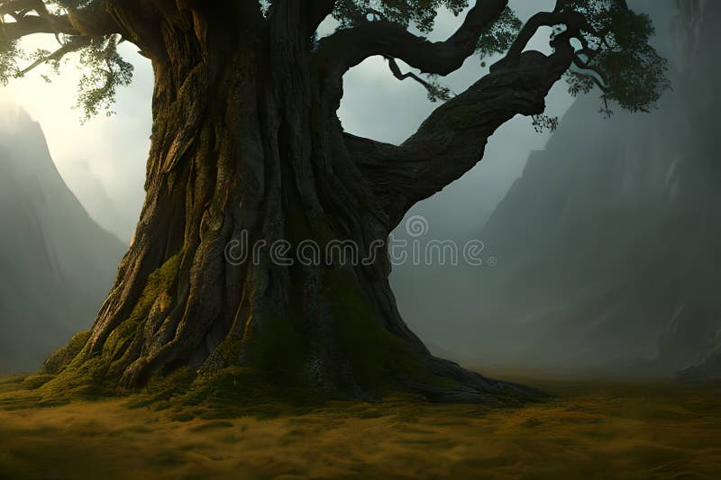 An Ancient Realistic Haunted Tree, Magical and Fantasy Stock ...