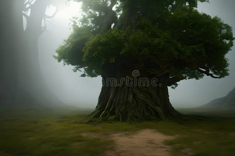 An Ancient Realistic Haunted Tree, Magical and Fantasy Stock ...
