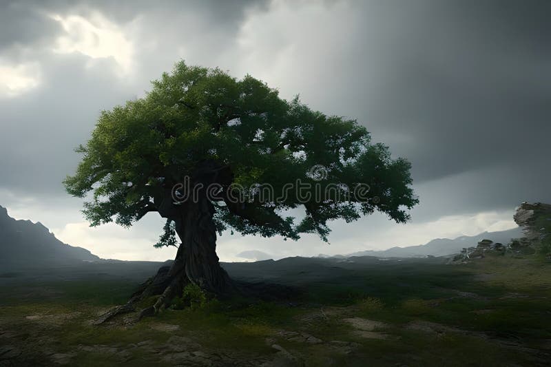 An Ancient Realistic Haunted Tree, Magical and Fantasy Stock ...