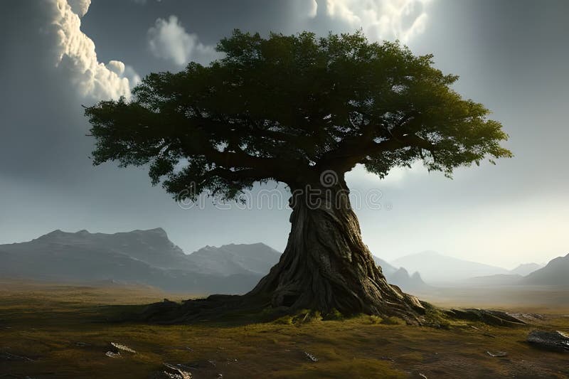 An Ancient Realistic Haunted Tree, Magical and Fantasy Stock ...