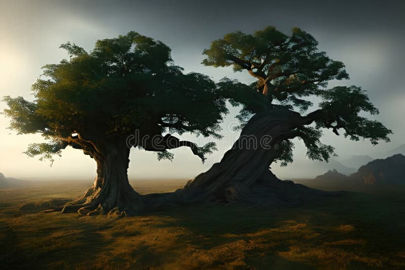 An Ancient Realistic Haunted Tree, Magical and Fantasy Stock ...