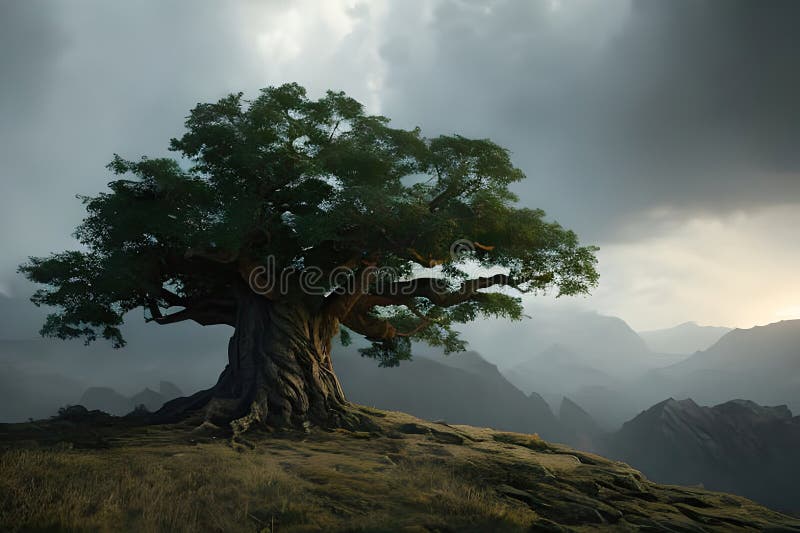 An Ancient Realistic Haunted Tree, Magical and Fantasy Stock ...