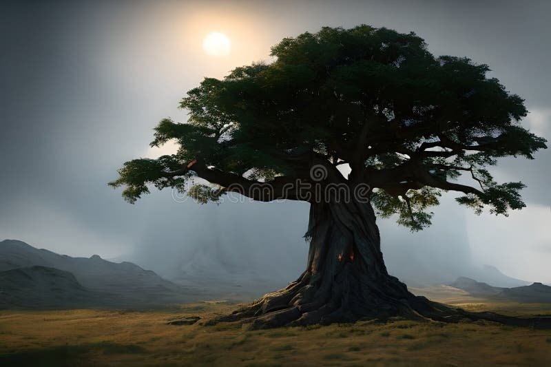 An Ancient Realistic Haunted Tree, Magical and Fantasy Stock ...
