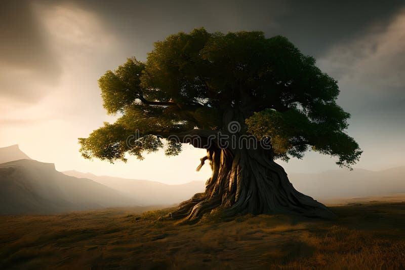 An Ancient Realistic Haunted Tree, Magical and Fantasy Stock ...