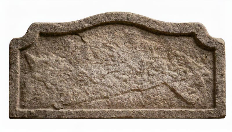 Ancient Rectangular Stone with Arched Edge and Signs of Erosion Stock ...