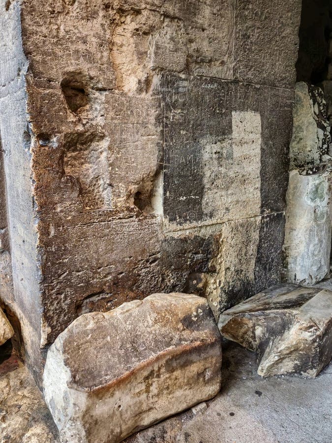Ancient Rectangular Stone on the Upper Landing Inside the Coliseum ...