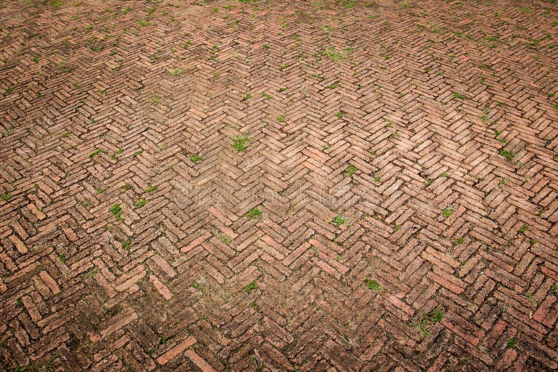 Ancient Red Bricks Floor in Basic Pattern Stock Image - Image of brick ...