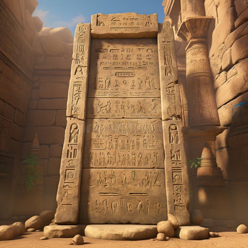 Ancient Relic Inscriptions stock illustration. Illustration of golden ...