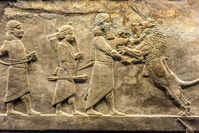 Ancient relief of Assyrian editorial image. Image of ancient - 53225695