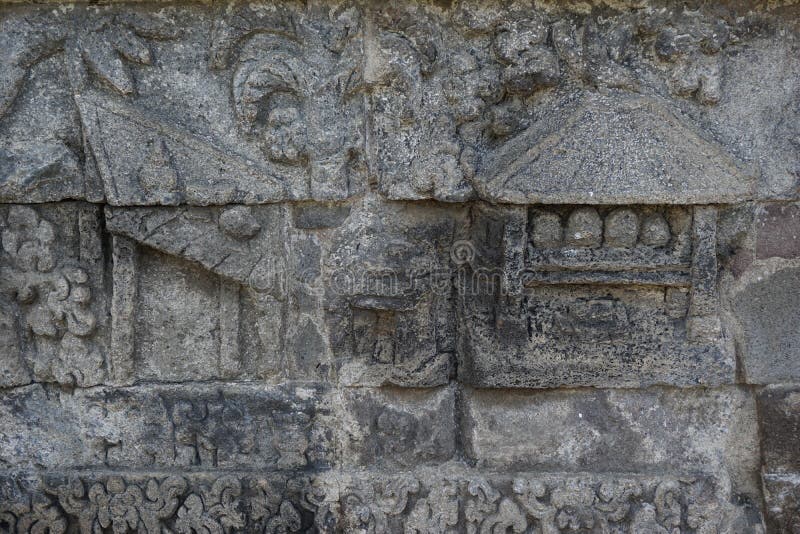 Blitar, East Java, Indonesia - April 25th, 2021 : Ancient Relief on the ...