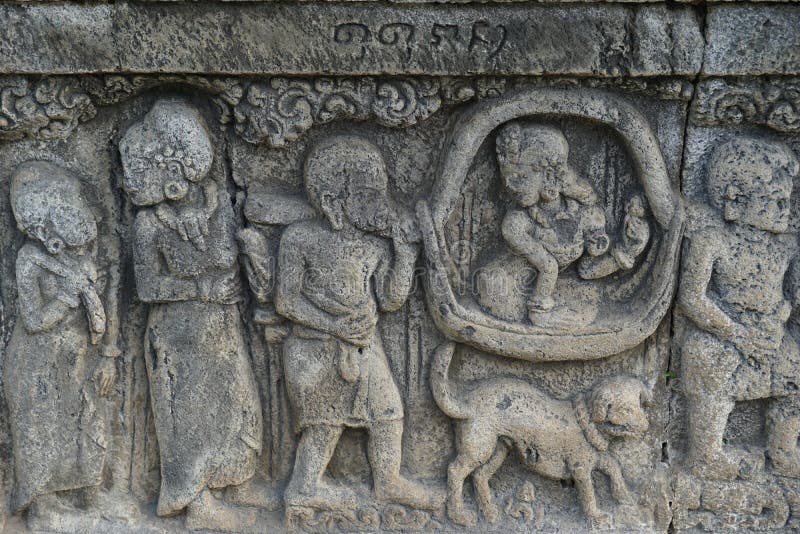 Blitar, East Java, Indonesia - April 25th, 2021 : Ancient Relief on the ...