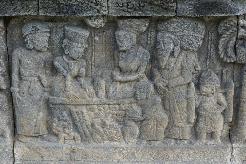 Blitar, East Java, Indonesia - April 25th, 2021 : Ancient Relief on the ...