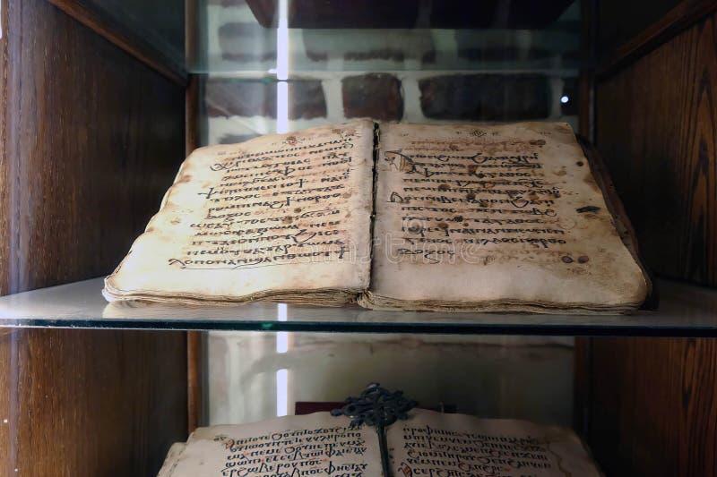 Ancient Religious Codex in Both Coptic and Arabic Calligraphy Editorial ...