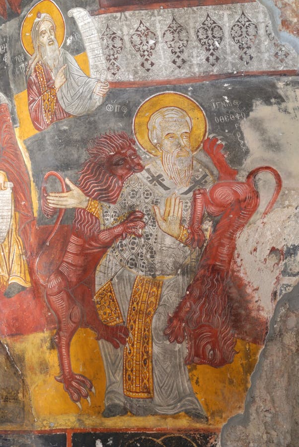 Ancient Religious Paintings in Christianity Stock Image - Image of ...