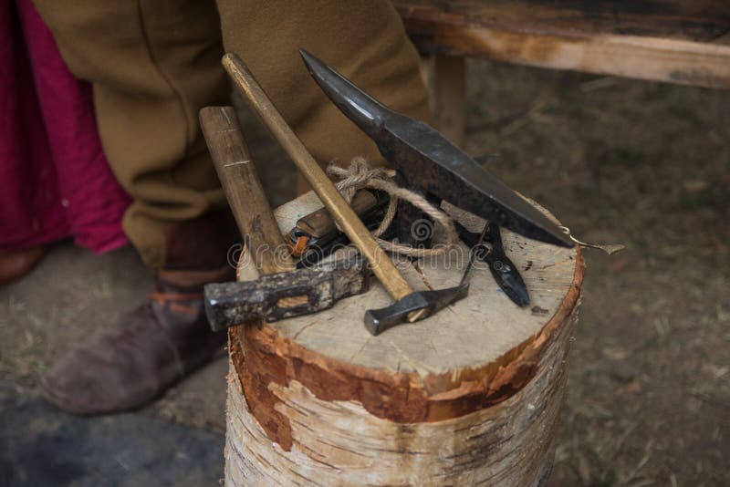 Retro tools of blacksmith stock photo. Image of activities - 151673476