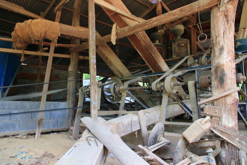 The Ancient Rice Mill is Also Available in Thailand. Stock Photo ...