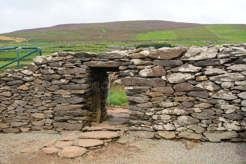 Ancient Ring Fort, Dunbeg, Ireland Stock Image - Image of dwelling ...