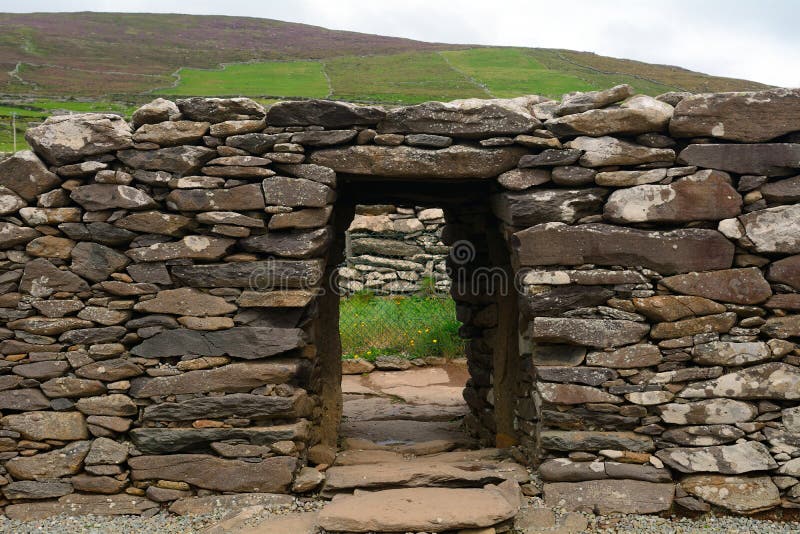 Ancient Ring Fort, Dunbeg, Ireland Stock Photo - Image of eart, kerry ...