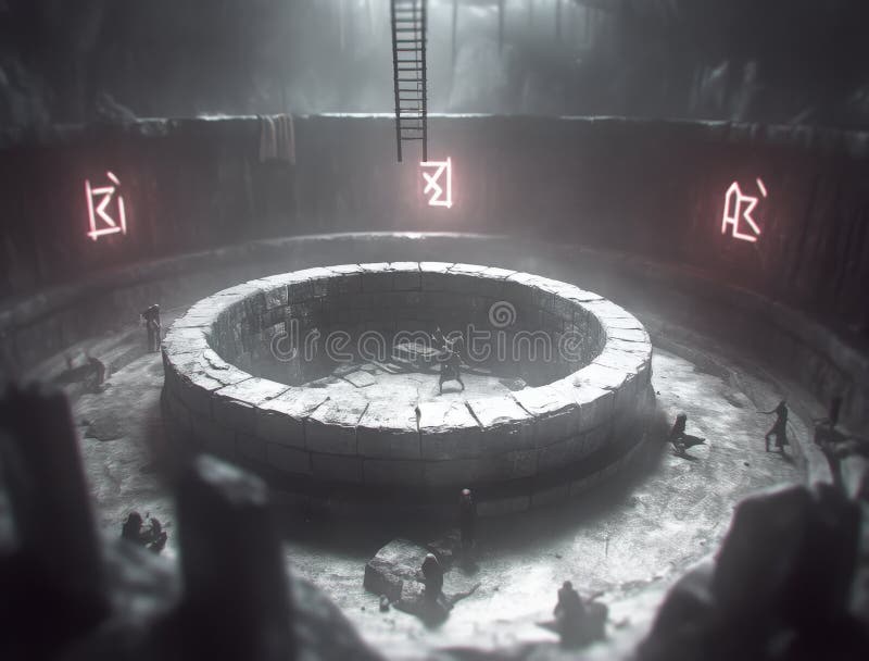 Ancient Ritualistic Arena Scene Stock Illustration - Illustration of ...