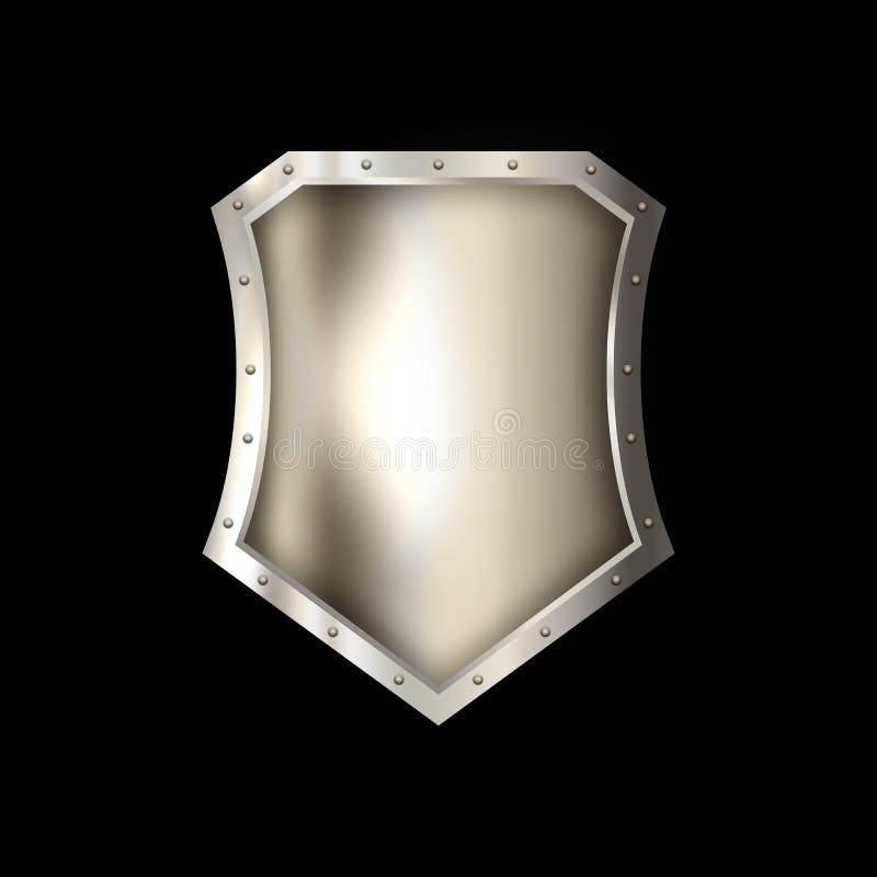 Black Shield Shiny Silver Border Stock Illustrations – 128 Black Shield ...