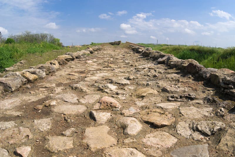 Ancient road stock photo. Image of masonry, curbs, pavement - 20602262