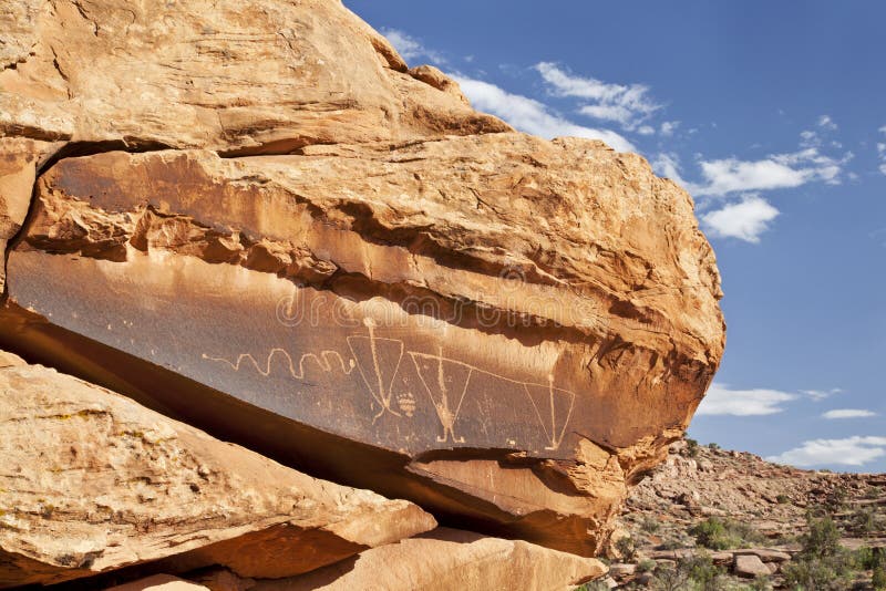Ancient Rock Art with Snake Stock Image - Image of culture, petroglyph ...