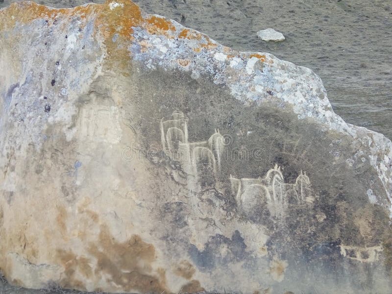 Ancient rock carvings stock image. Image of cultural - 108884359