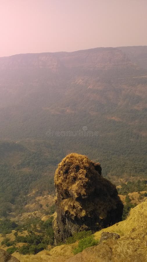 Ancient Rock on the Cliff Top Stock Photo - Image of railway, mountain ...