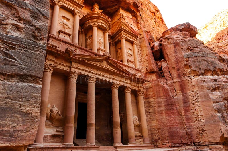 Ancient Rock-Cut Architecture of Petra in Jordan Stock Photo - Image of ...