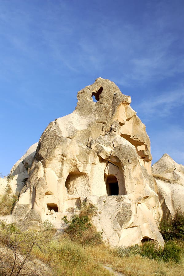 Ancient Rock House in Cappadocia Stock Photo - Image of scenery ...