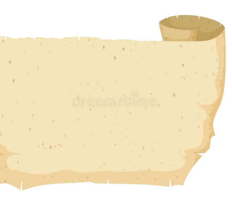 Ancient Rolled Scroll Isolated Over White Background, Vector ...