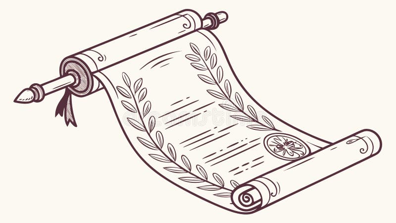 Ancient Rolled Scroll with Seal, Historical Document, Vector Design ...