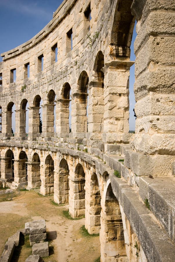 Amphitheatre, Pula stock photo. Image of arches, pula - 3164738