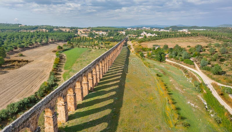 Roman Aqueduct Perspective, AI Generated Stock Illustration ...