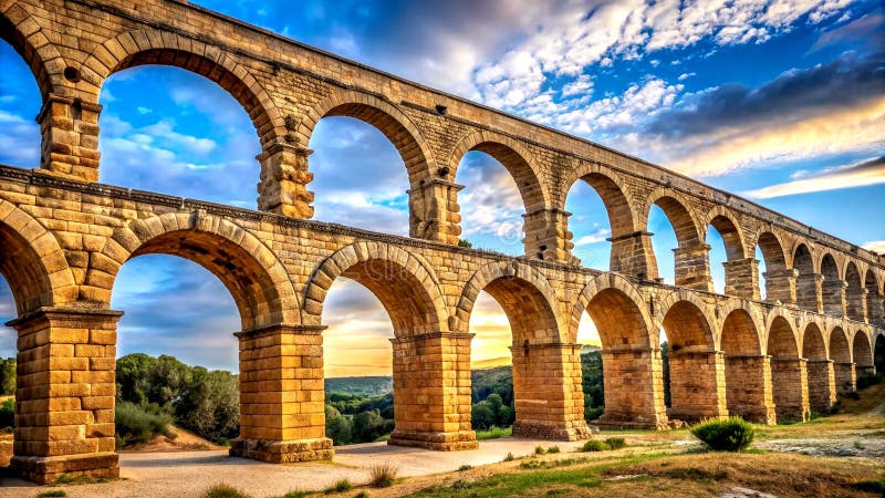 Roman Engineering Marvel: a Timeless Aqueduct Machine-generated Stock ...