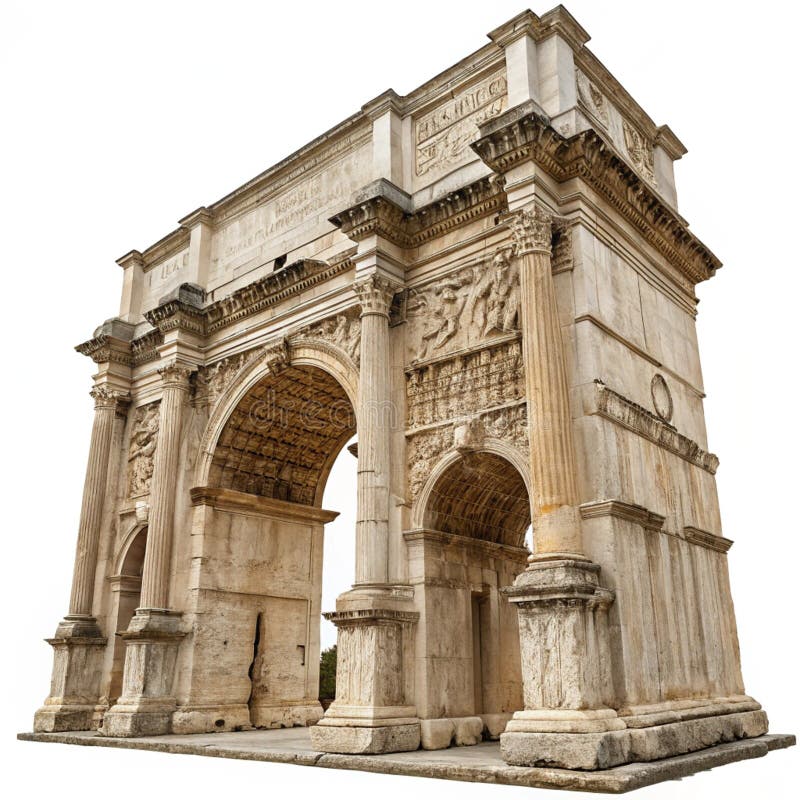Ancient Roman Arch Isolated on White Background Stock Illustration ...