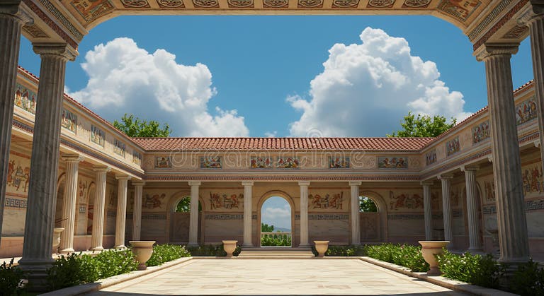 Ancient Roman Atrium Characterized by a Rectangular Courtyard Enclosed ...