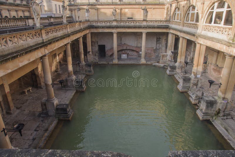 Ancient Roman Baths, England Stock Photo - Image of england, britain ...