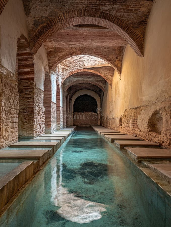 Ancient Roman Baths stock image. Image of pool, ruins - 364483237
