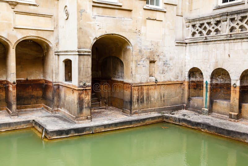 Ancient Roman Baths in the City of Bath Stock Photo - Image of antique ...