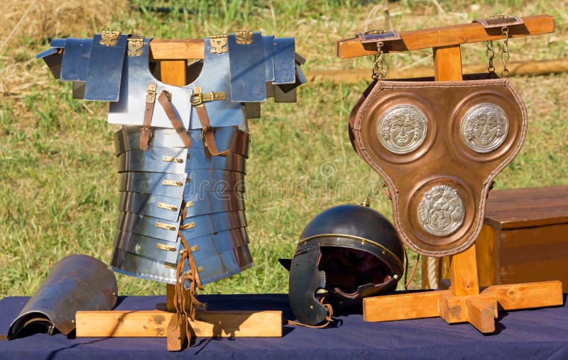Ancient Roman Battle Equipment Stock Image - Image of historical ...