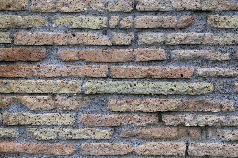 Ancient Roman brick wall stock photo. Image of rectangles - 68746388