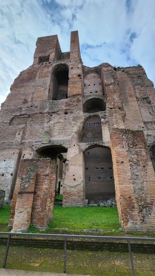 Ancient Roman Brick Wall Monument Stock Photo - Image of archeological ...