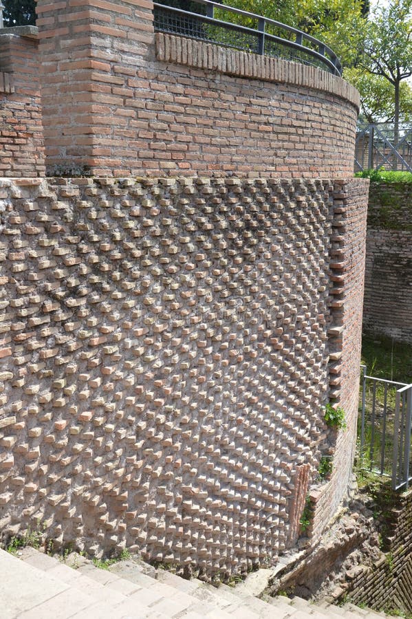 Ancient Roman Brick Wall stock photo. Image of engineering - 53892126