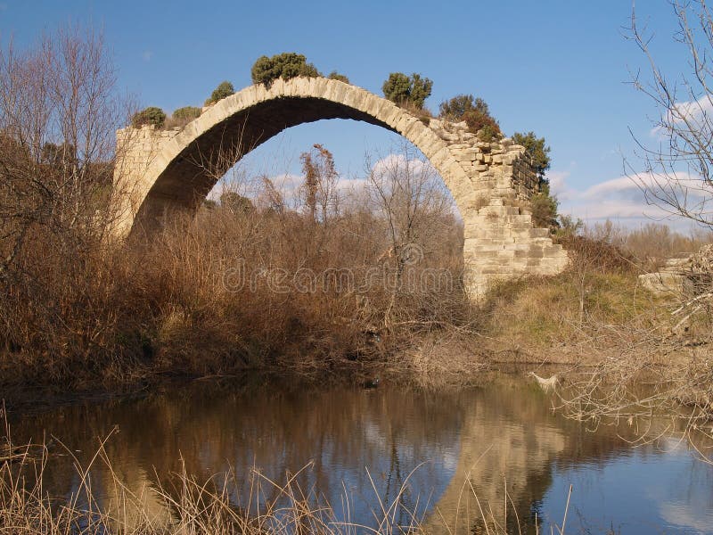 Ancient Roman Bridge of Mantib Stock Photo - Image of angle, europe ...