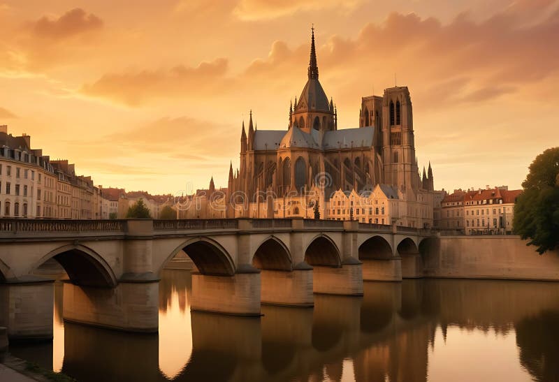 Ancient Roman Bridge Illustration Design. Stock Illustration ...