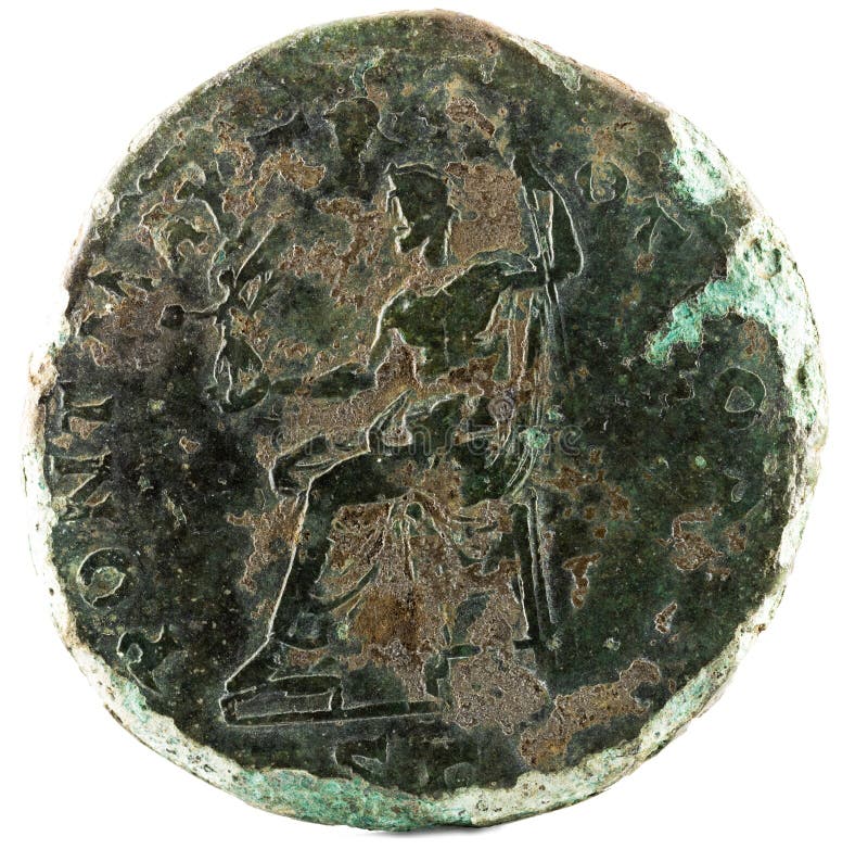 Ancient Roman Bronze Sestertius Coin of Emperor Hadrian Stock Photo ...