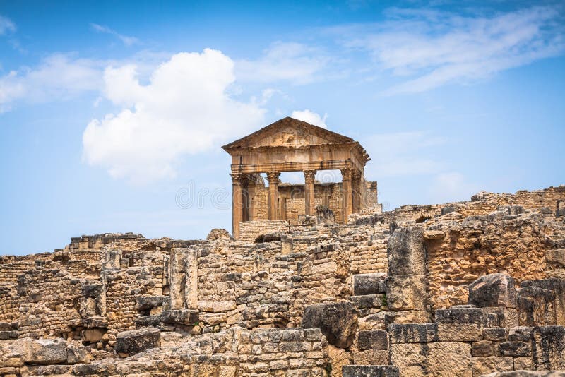 Ancient Roman City in Tunisia, Dougga Stock Image - Image of ...