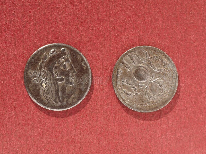 Ancient Roman coin stock image. Image of background - 207983467